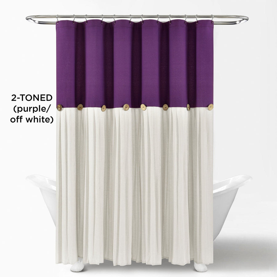 Linen Shower Curtain: Stylish Button Detail For Your Bathroom – LushDecor