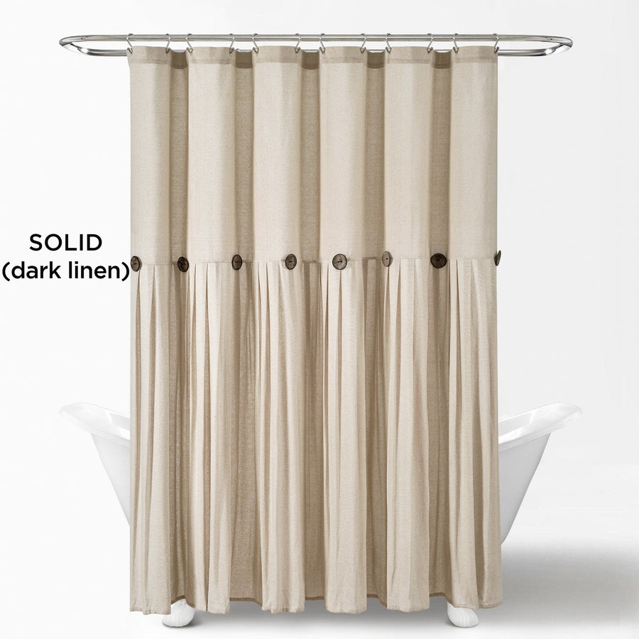 Linen Shower Curtain: Stylish Button Detail For Your Bathroom – LushDecor
