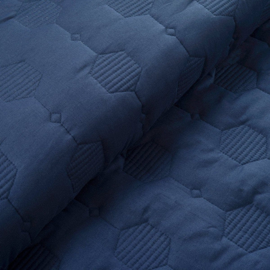 Hexagon Honeycomb Textured Cotton Quilt 3 Piece Set | Lush Decor | www ...