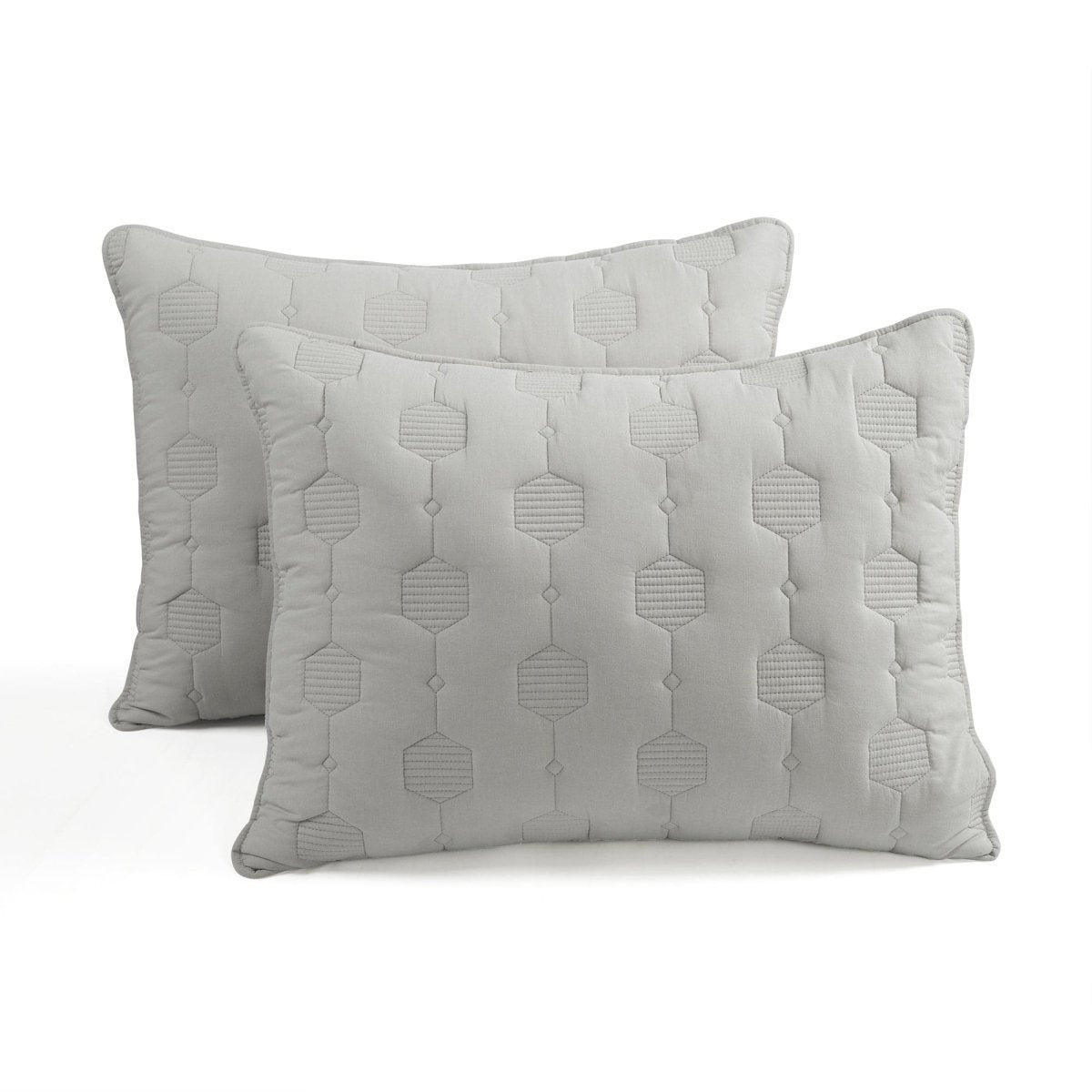 Hexagon Honeycomb Textured Cotton Quilt 3 Piece Set | Lush Decor | www ...