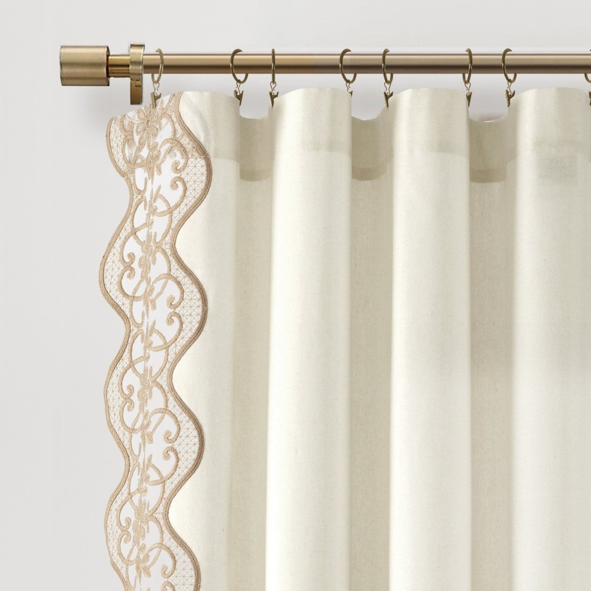 Scalloped Edge Lace Border Window Curtain Panel | Lush Decor | www ...