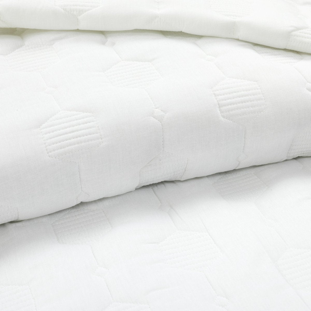 Hexagon Honeycomb Textured Cotton Quilt 3 Piece Set | Lush Decor | www ...