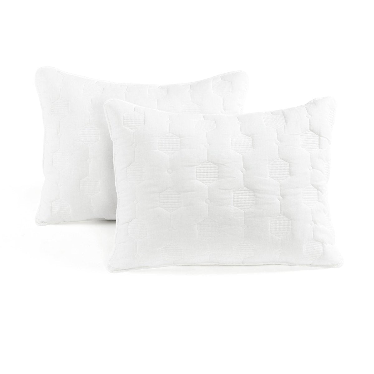 Hexagon Honeycomb Textured Cotton Quilt 3 Piece Set | Lush Decor | www ...