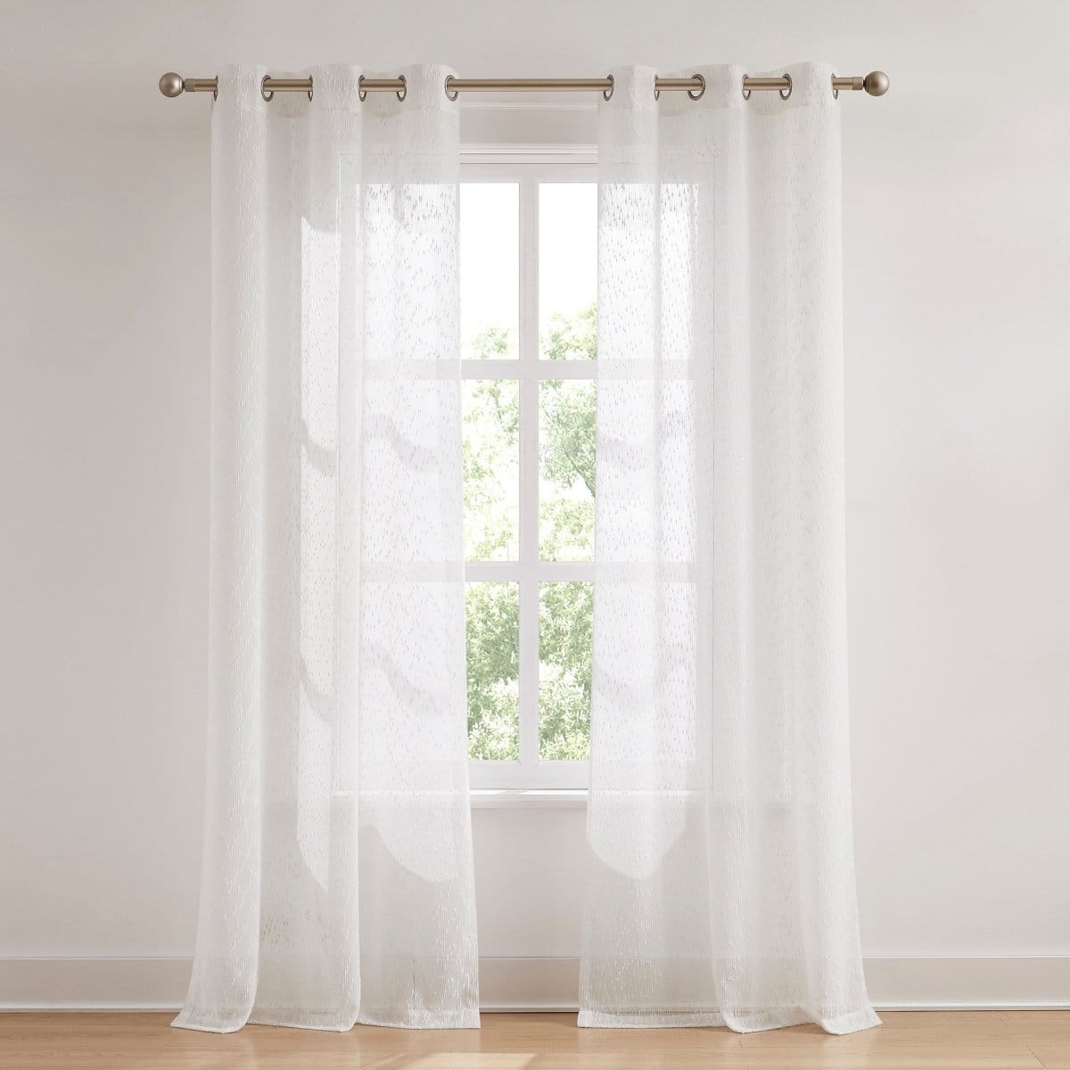 Aileen Textured Raindrop Sheer Window Curtain Panels | Lush Decor | www ...