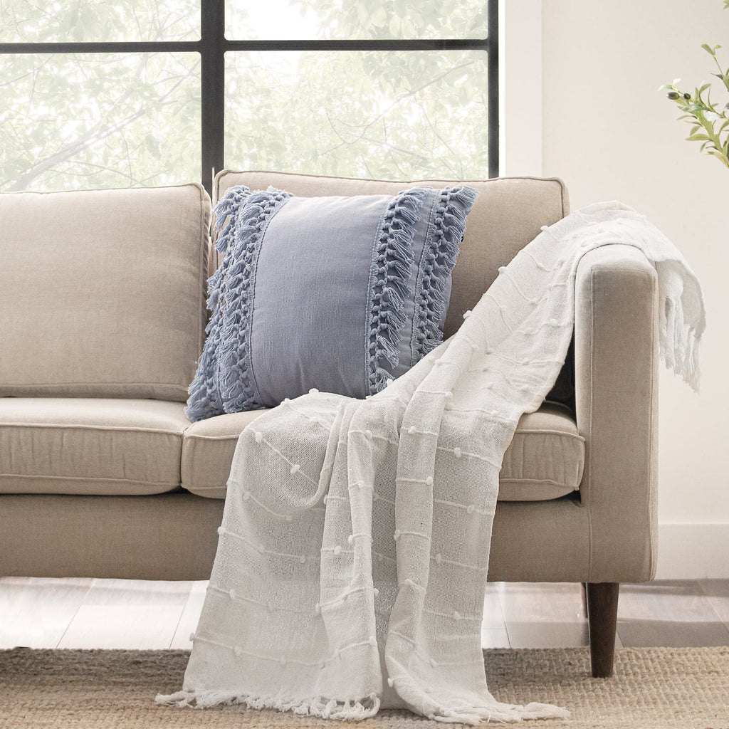 Boho Tufted Cotton Woven Tassel Fringe Throw | Lush Decor | www ...
