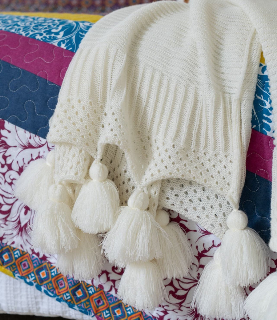 Boho Knitted Tassel Throw | Lush Decor | www.LushDecor.com