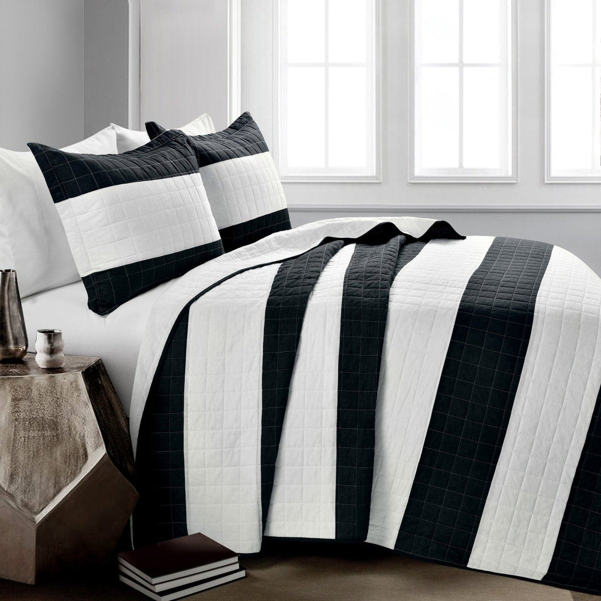 Stripe 3 Piece Quilt Set | Lush Decor | www.lushdecor.com – LushDecor