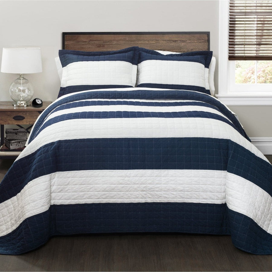 Stripe 3 Piece Quilt Set | Lush Decor | www.lushdecor.com – LushDecor