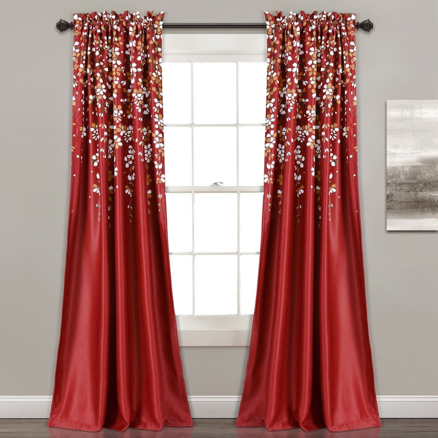 Weeping Flower Room Darkening/Light Filtering Window Curtain Pair ...