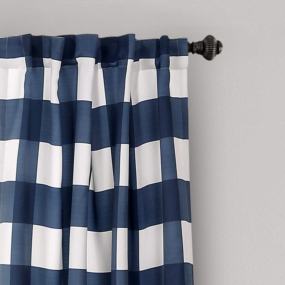 Kelly Checker Room Darkening Window Curtain Panel Set | Lush Decor ...