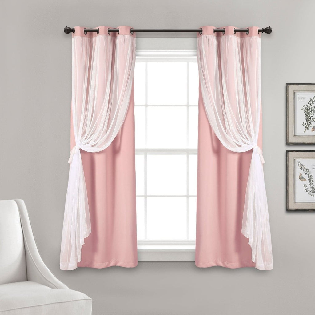 Grommet Sheer With Insulated Blackout Lining Curtain Panel Set | Lush ...