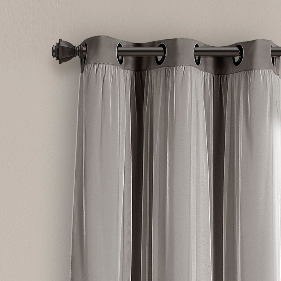 Grommet Sheer With Insulated Blackout Lining Curtain Panel Set | Lush ...