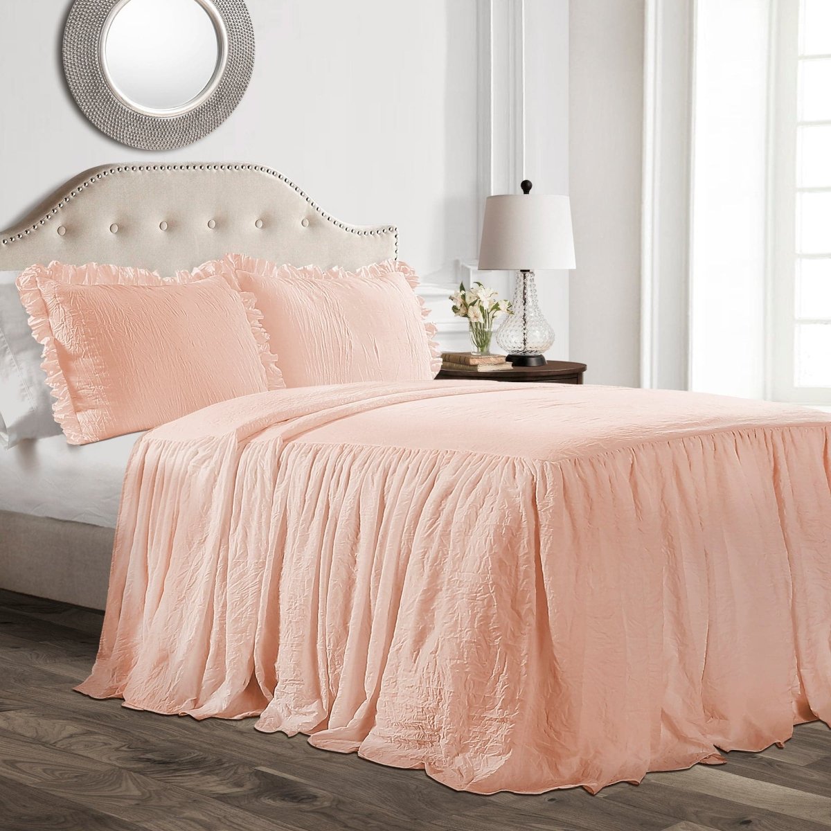 Ruffled Bedspread: Stylish Ruffle Skirt Bedspread Set At Lush Decor ...