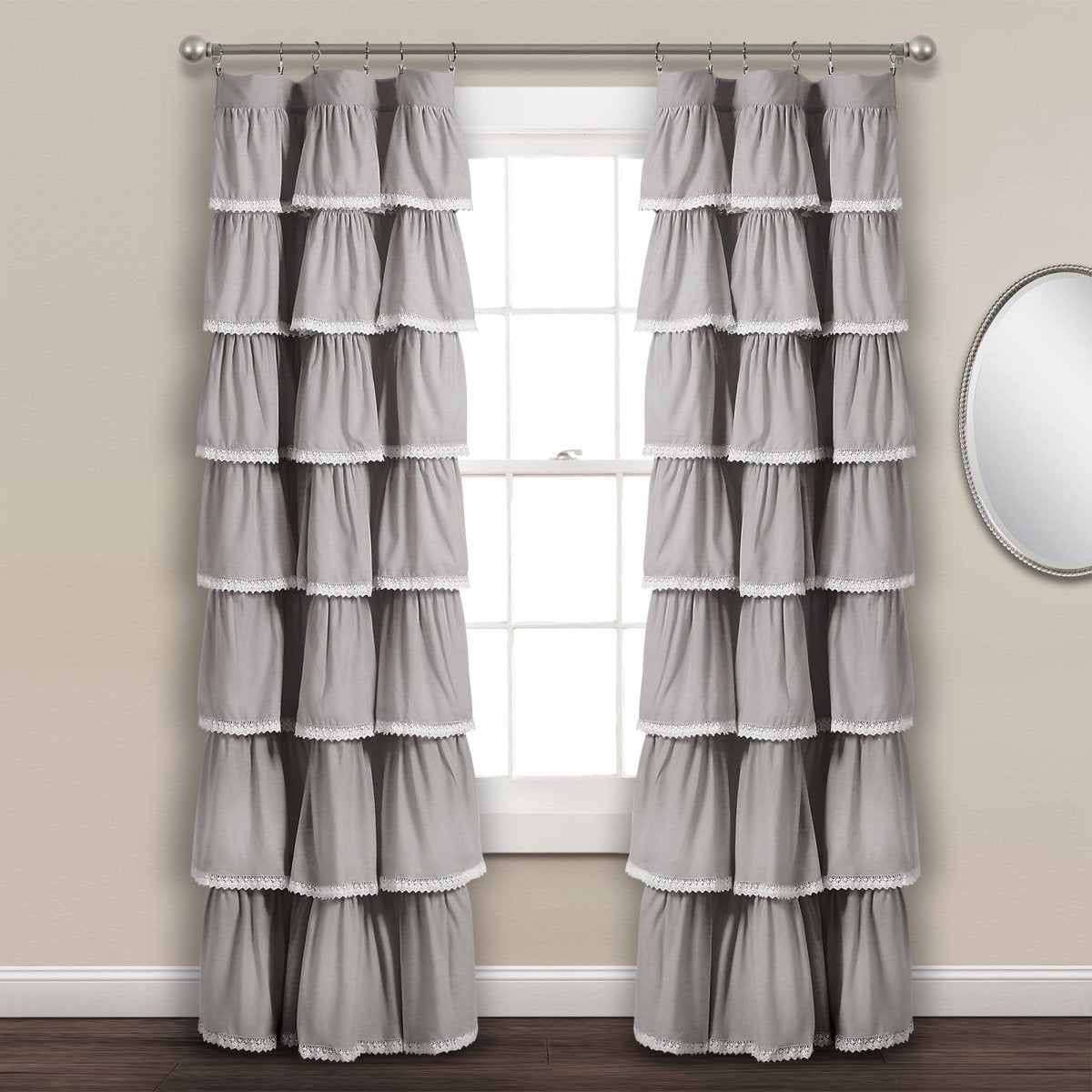Lace Ruffle Window Curtain Panel | Lush Decor | www.lushdecor.com ...