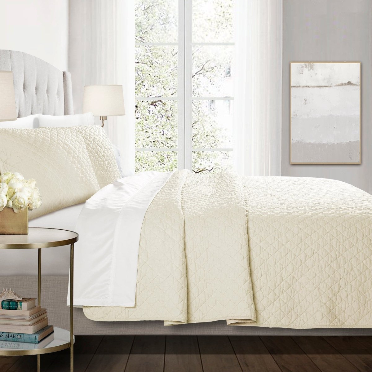 Ava Diamond Oversized Cotton Quilt Set | Lush Decor | www.LushDecor.com