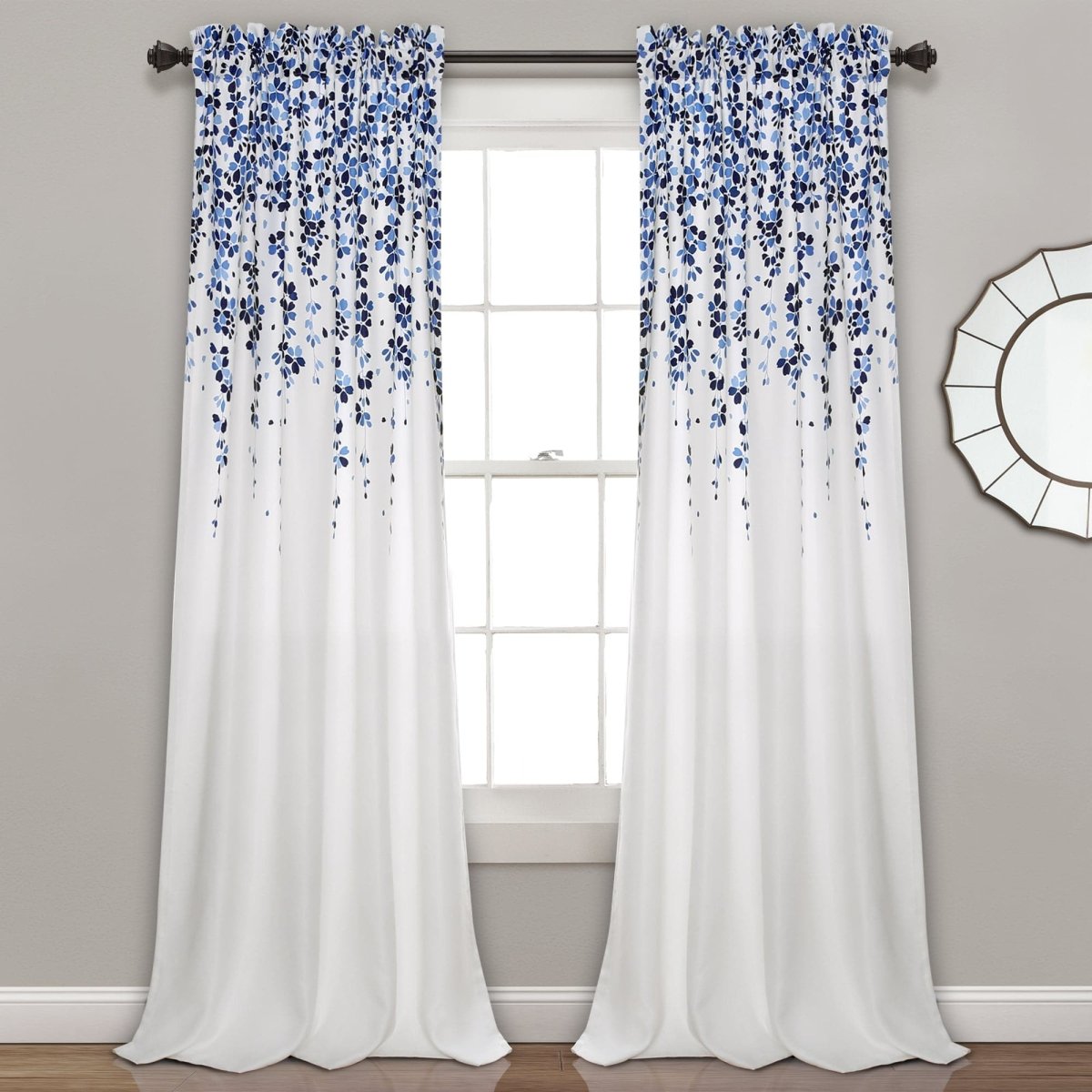 Weeping Flower Room Darkening/Light Filtering Window Curtain Pair ...
