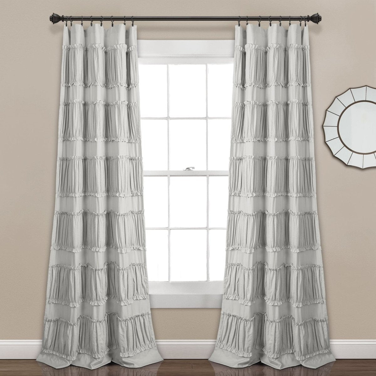 Nova Ruffle Window Curtain Panel Set | Lush Decor | www.lushdecor.com ...