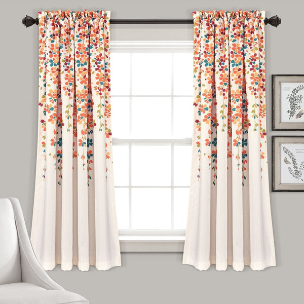 Weeping Flower Room Darkening/Light Filtering Window Curtain Pair ...