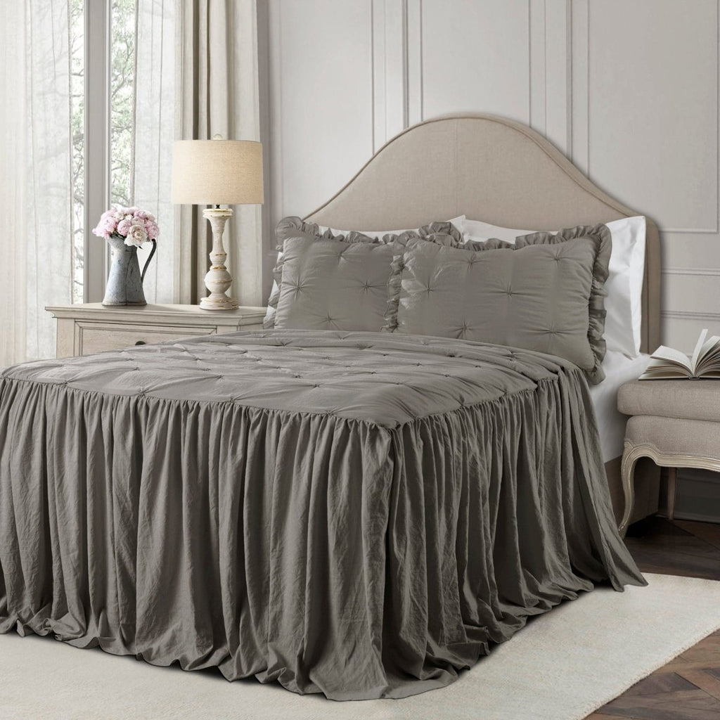 Ravello Pintuck Ruffle Skirt Bedspread Set | Lush Decor | www.lushdecor ...