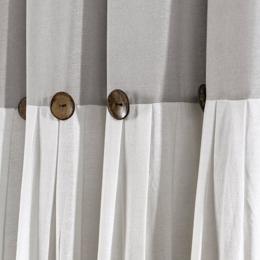 Linen Shower Curtain: Stylish Button Detail For Your Bathroom – LushDecor