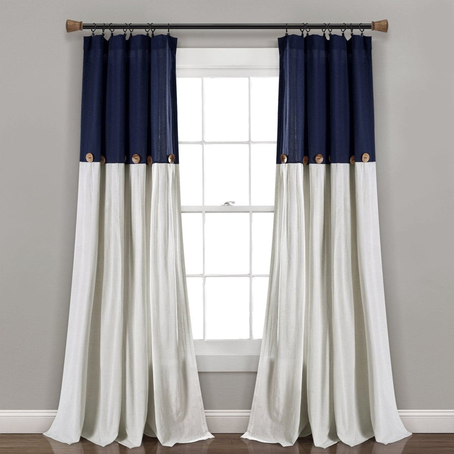 Linen Button Window Curtain Panel | Lush Decor | www.lushdecor.com ...