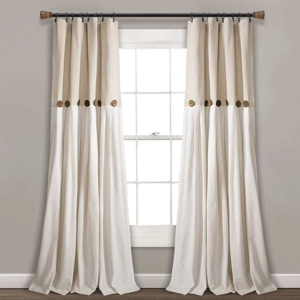 Linen Button Window Curtain Panel | Lush Decor | www.lushdecor.com ...