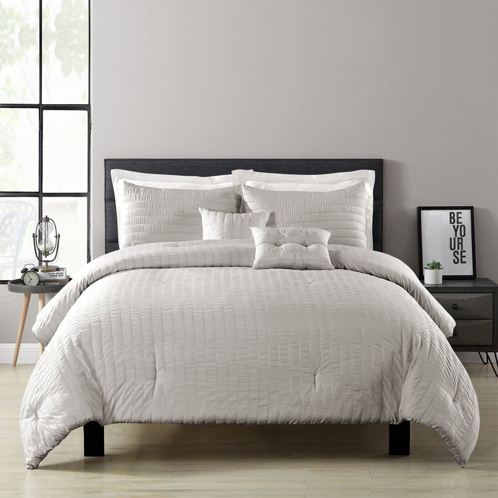 Farmhouse Seersucker 5 Piece Comforter Set | Lush Decor | www.lushdecor ...