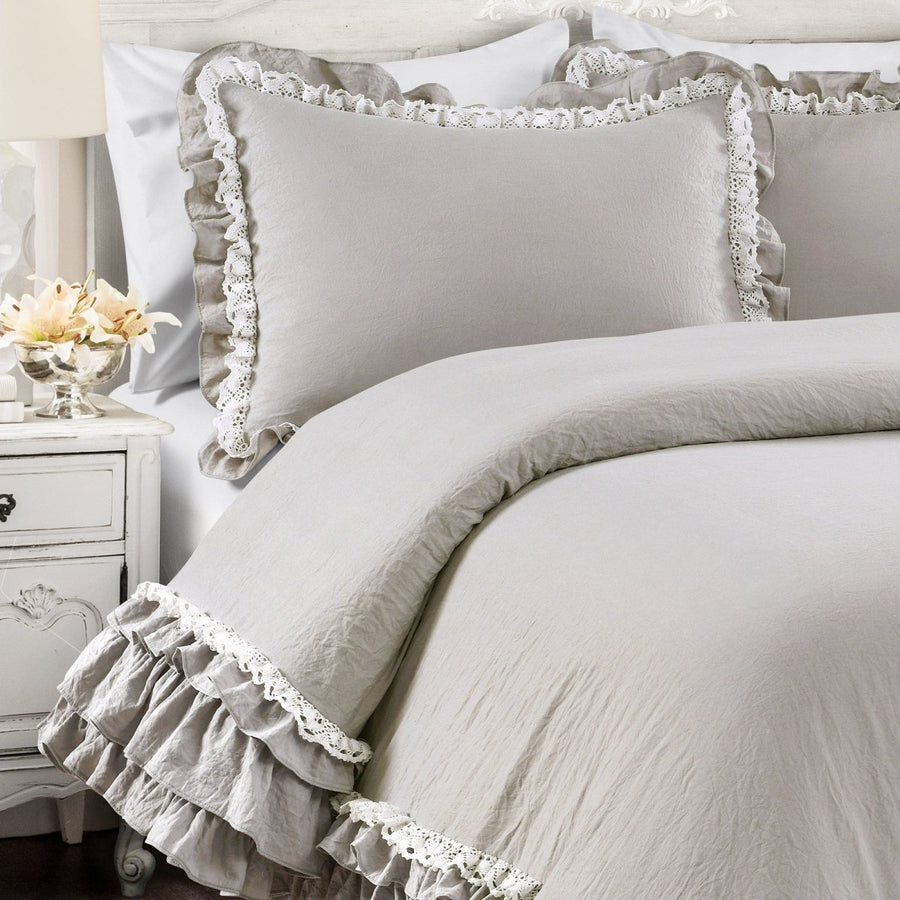Ella Ruffle Lace 3 Piece Comforter Set | Lush Decor | www.lushdecor.com ...