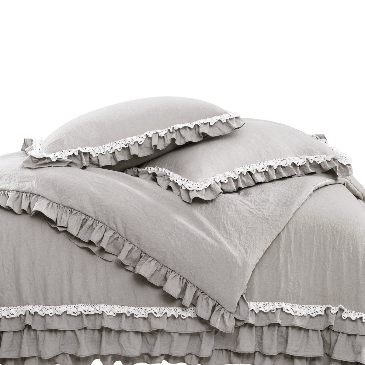Ella Ruffle Lace 3 Piece Comforter Set | Lush Decor | www.lushdecor.com ...