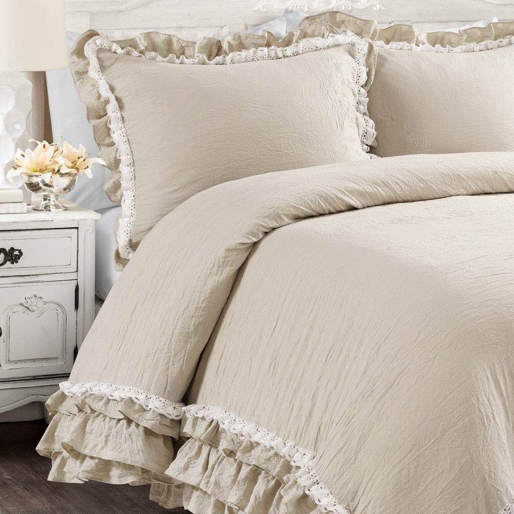 Ella Ruffle Lace 3 Piece Comforter Set | Lush Decor | www.lushdecor.com ...