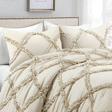 Ruffle Diamond 3 Piece Comforter Set | Lush Decor | www.lushdecor.com ...