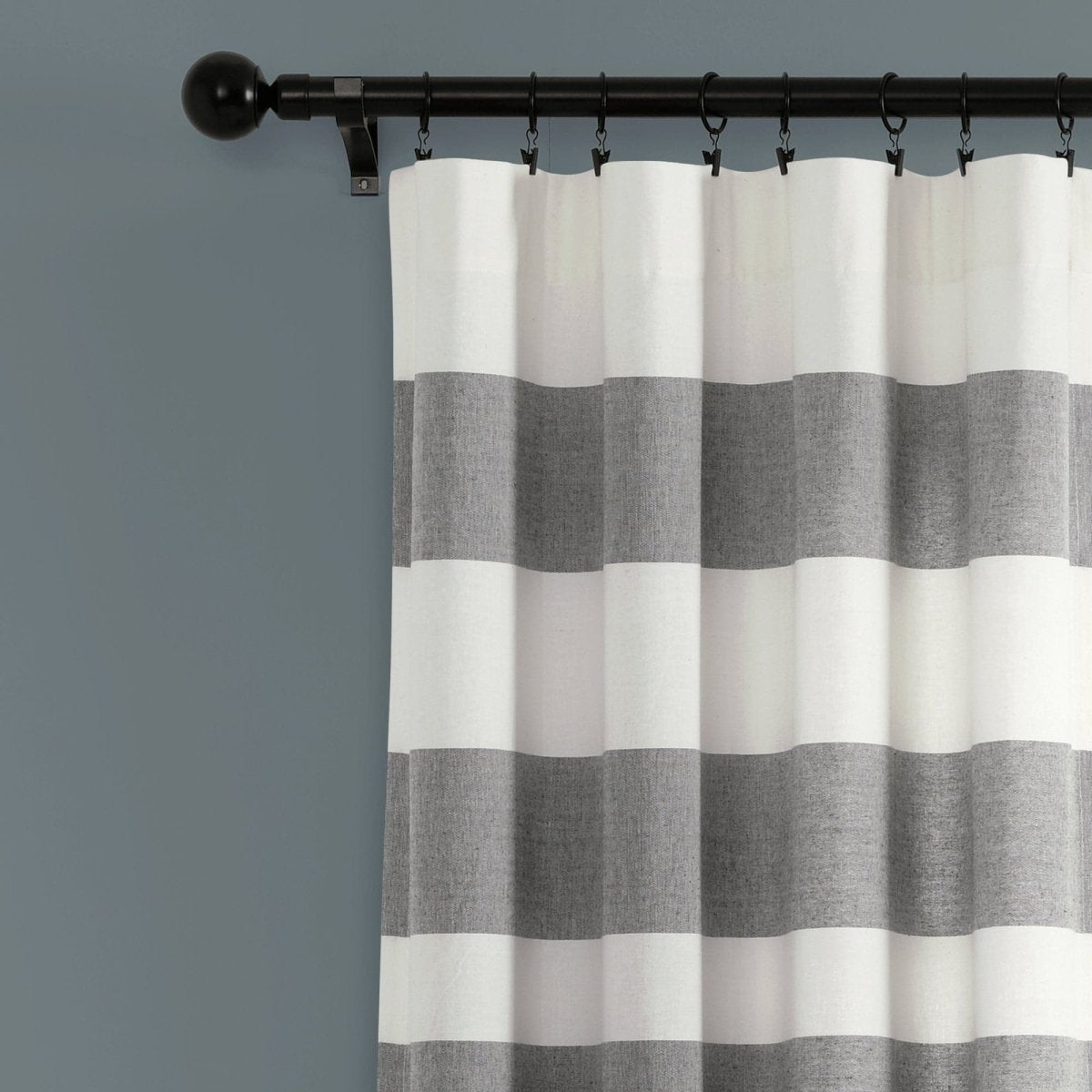 Cape Cod Stripe Yarn Dyed Cotton Window Curtain Panel Set | Lush Decor ...