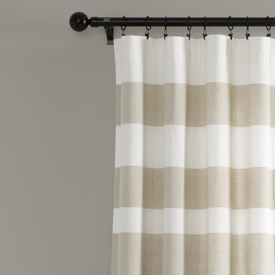 Cape Cod Stripe Yarn Dyed Cotton Window Curtain Panel Set | Lush Decor ...