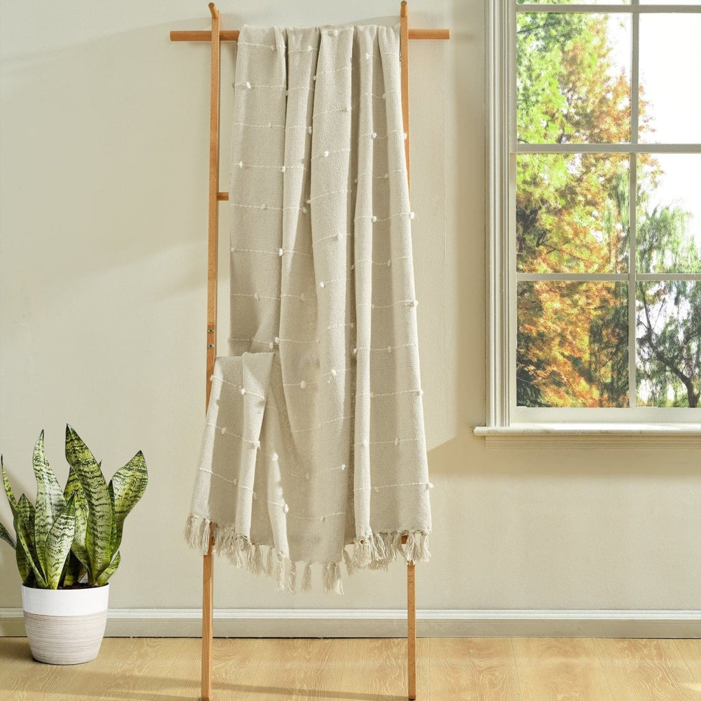 Boho Tufted Cotton Woven Tassel Fringe Throw | Lush Decor | www ...