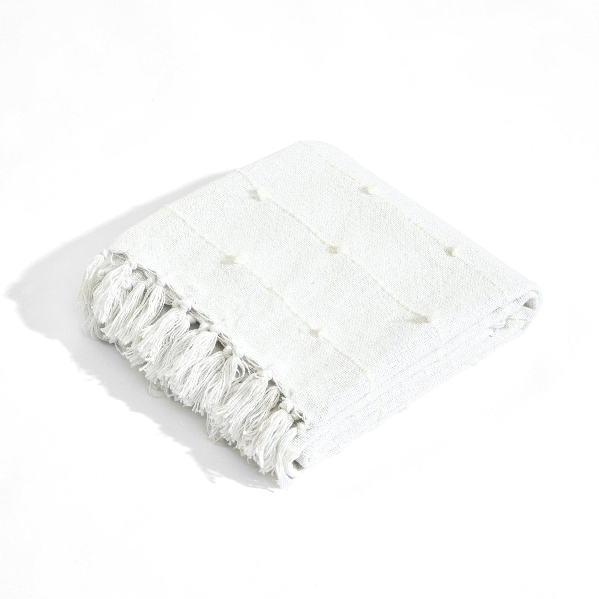 Boho Tufted Cotton Woven Tassel Fringe Throw | Lush Decor | www ...