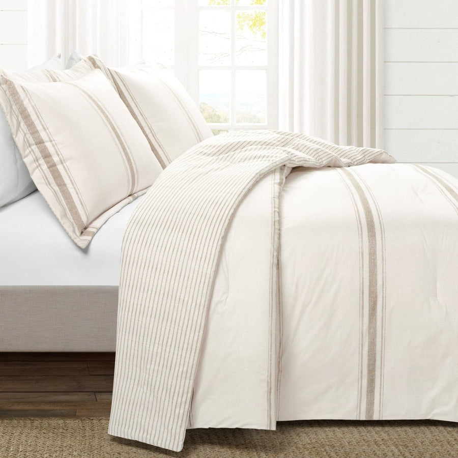 Farmhouse Stripe Comforter Set: Stylish 3-Piece Bedding Collection ...