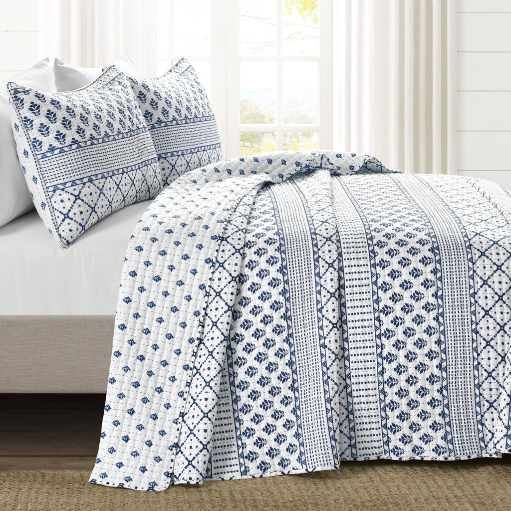 Monique Stripe 3 Piece Quilt Set | Lush Decor | www.lushdecor.com ...