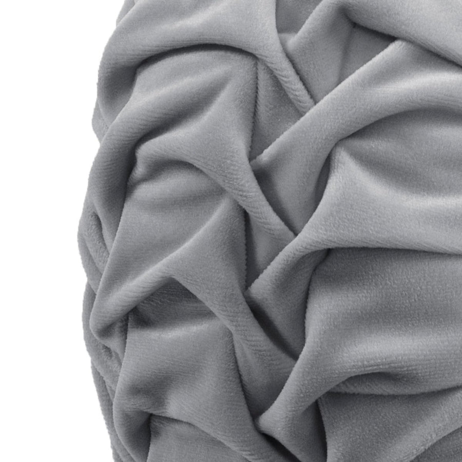 Round Pleated Soft Velvet Decorative Pillow | Lush Decor | www ...