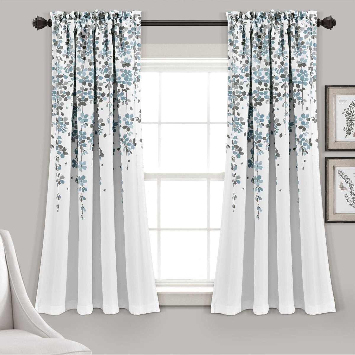 Weeping Flower Room Darkening/Light Filtering Window Curtain Pair ...