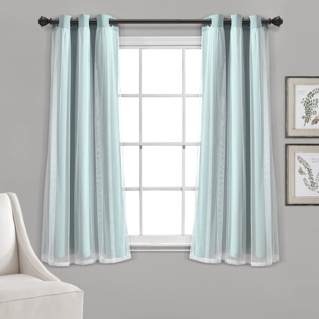 Grommet Sheer With Insulated Blackout Lining Curtain Panel Set | Lush ...