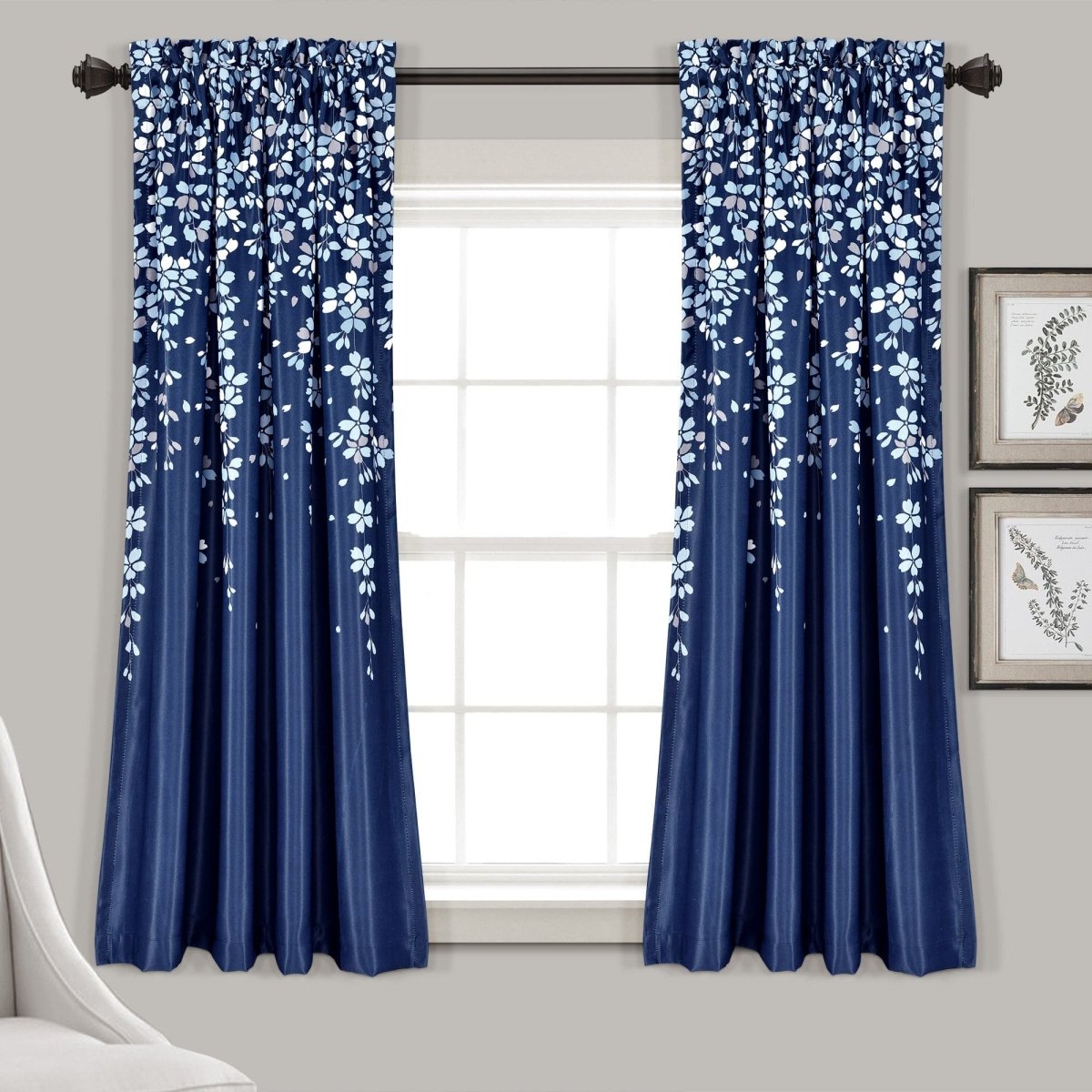 Weeping Flower Room Darkening/Light Filtering Window Curtain Pair ...