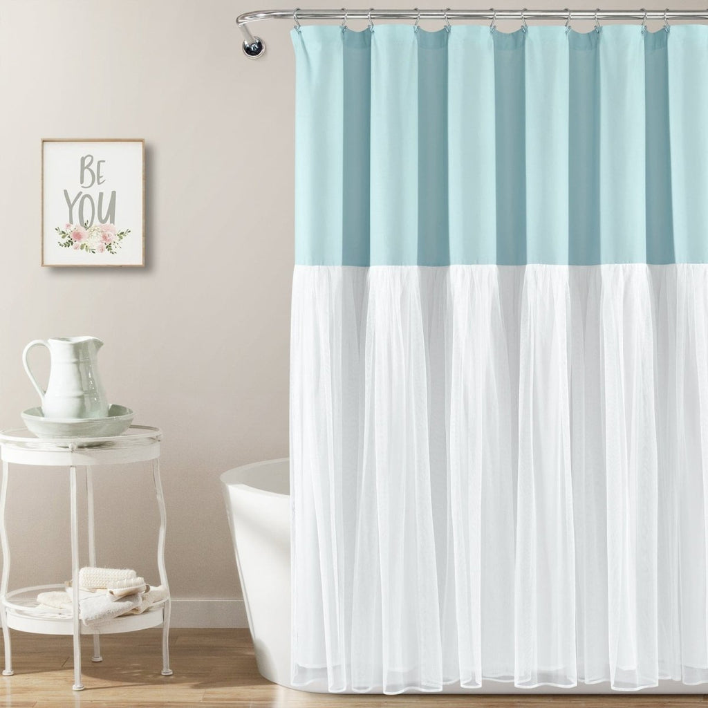 Tulle Skirt Colorblock Shower Curtain | Lush Decor | www.lushdecor.com ...