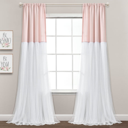 Tulle Skirt Colorblock Window Curtain Panel Set | Lush Decor | www ...