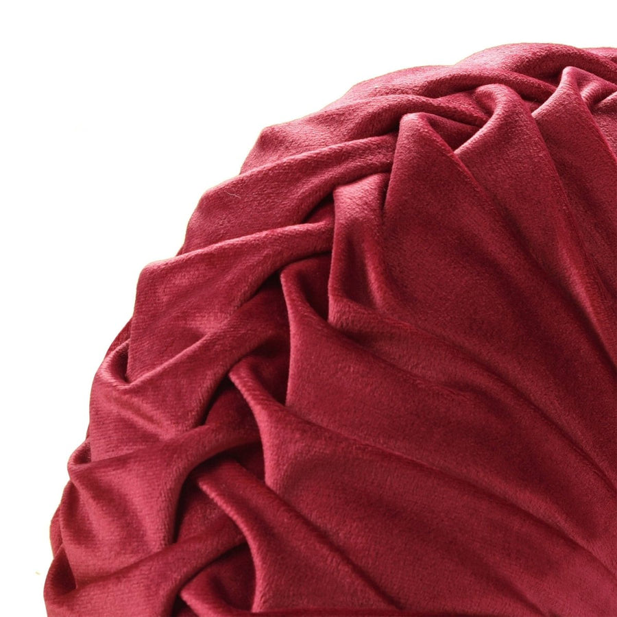 Round Pleated Soft Velvet Decorative Pillow | Lush Decor | www ...