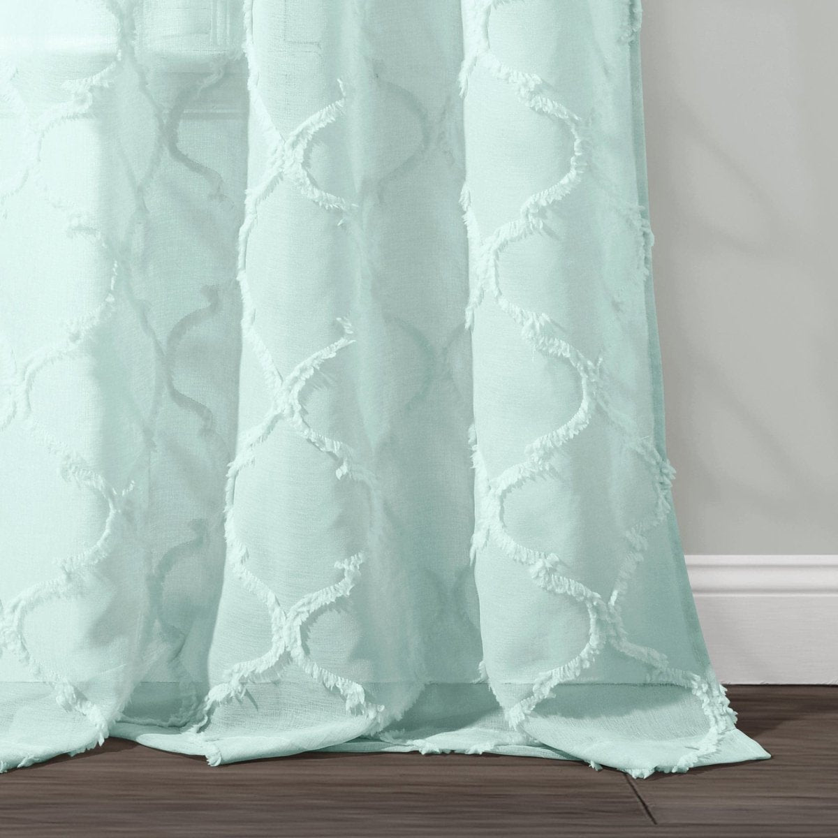Avon Trellis Grommet Sheer Window Curtain Panel Set | Lush Decor | www ...