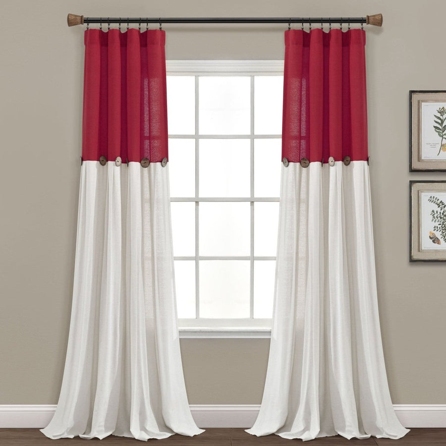 Linen Button Window Curtain Panel | Lush Decor | www.lushdecor.com ...