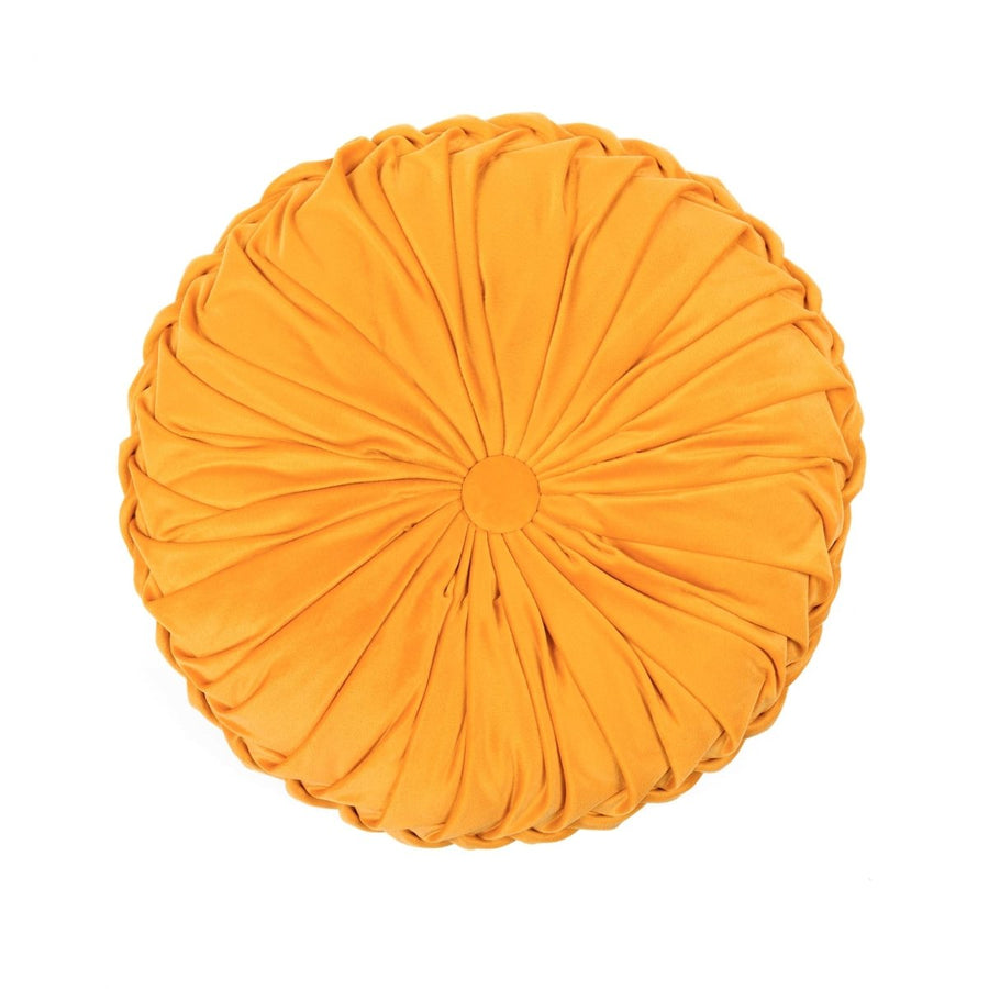 Round Pleated Soft Velvet Decorative Pillow | Lush Decor | www ...