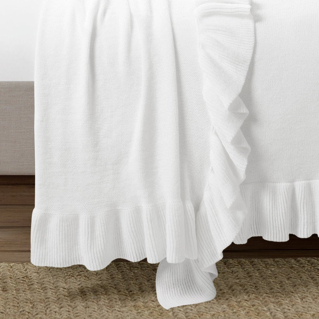 Reyna Soft Knitted Ruffle Blanket/Coverlet | Lush Decor | www.lushdecor ...