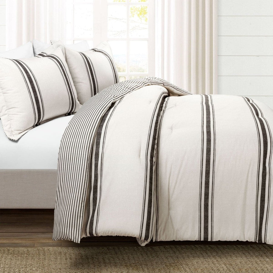 Farmhouse Stripe Comforter Set: Stylish 3-Piece Bedding Collection ...