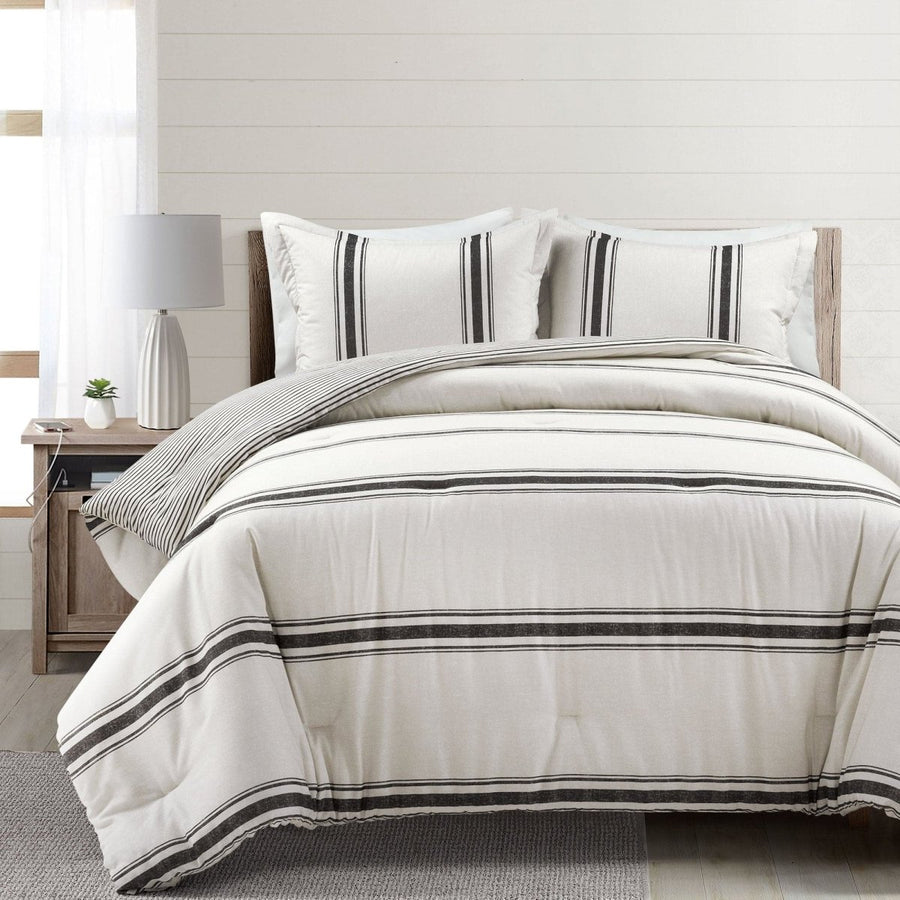 Farmhouse Stripe Comforter Set: Stylish 3-Piece Bedding Collection ...
